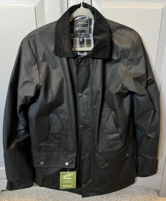 Mens Regatta RMN161 Black Country Wax Jacket Size - Small - New with ...