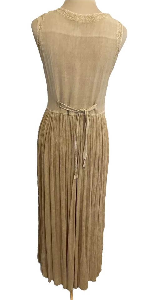 Vintage 80s 90s Rayon Gauze Boho Hippie Embroidered Dress Maxi MPH ...