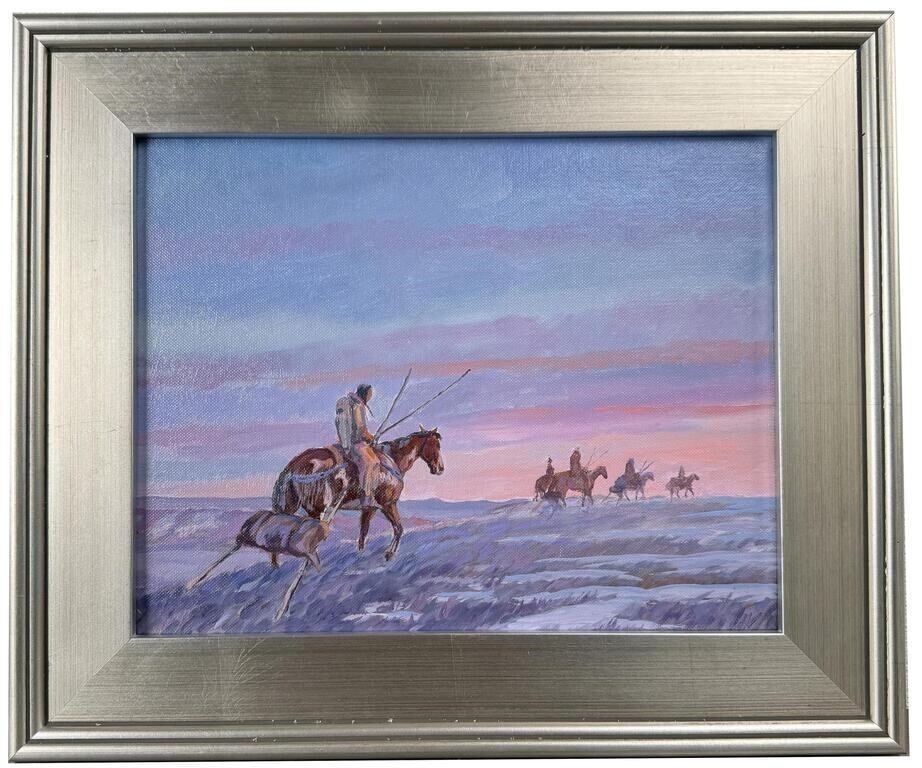 Original Jay Contway Oil Painting (Titled Travois) Montana Native Art ...
