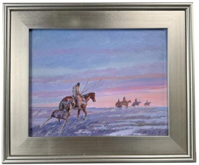Original 1 of 1 Jay Contway Oil Painting (Titled Travois) Montana ...