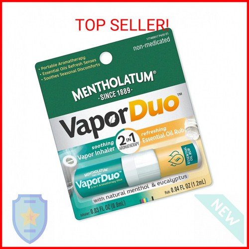 Mentholatum Vapor Duo, Non-Medicated Nasal Vapor Inhaler, Essential Oil ...