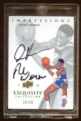 2013 EXQUISITE DENNIS RODMAN AUTOGRAPH INSCRIPTION #15/20 *THE WORM ...
