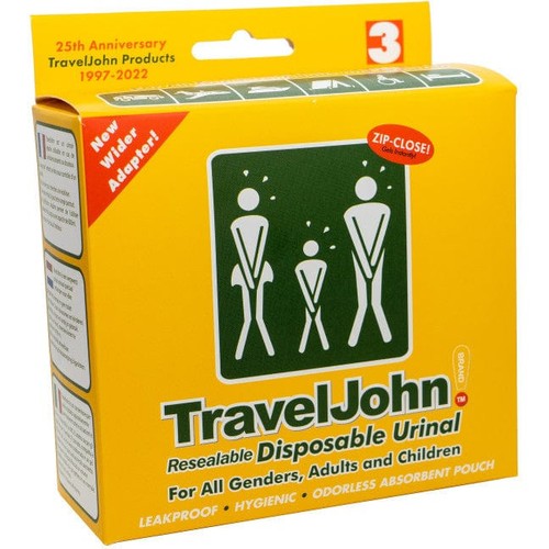 NEW TravelJohn Resealable Disposable Urinal Bags with Liqsorb Gel ...