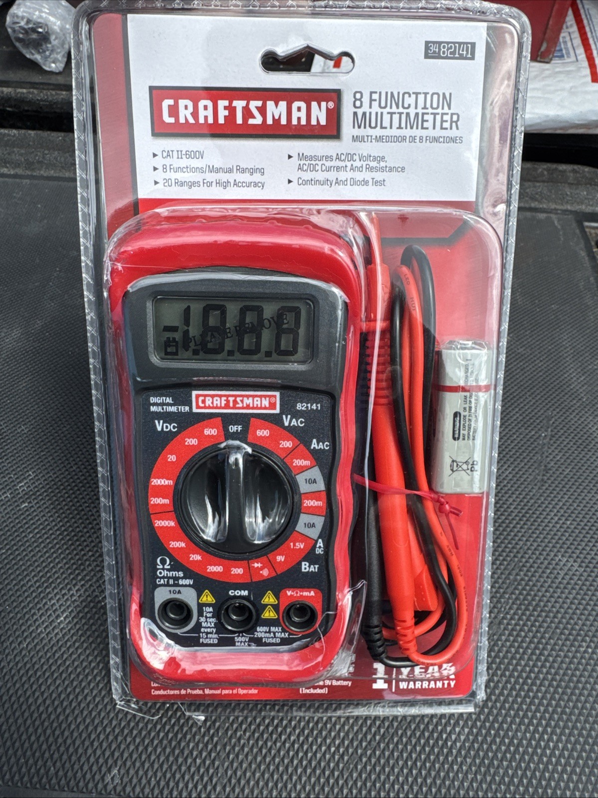 Sears Craftsman Nos 8 Function Digital Multimeter & Leads 82141 A/DC ...