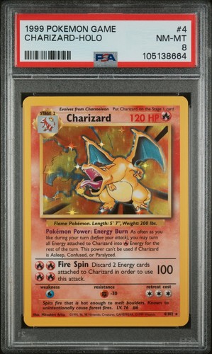 1999 Pokemon Base Set – Charizard Holo 4/102 – PSA 8 NM-MT | eBay