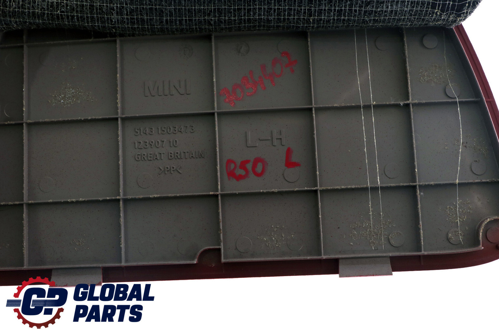 BMW MINI Cooper R50 Cover Lateral Trim Panel Boot Left N/S Tartan Red ...