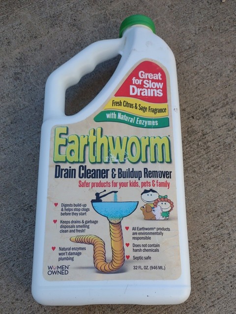 Earthworm Family Safe Drain Cleaner Fresh Citrus & Sage 32 oz for sale ...