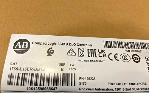1769-L16ER-BB1B Allen-Bradley SER B 24V DC CompactLogix 384KB DI/O ...
