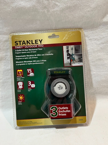 Stanley timeit outdoor Trio 3 outlets 24 hour Mechanical Timer ...