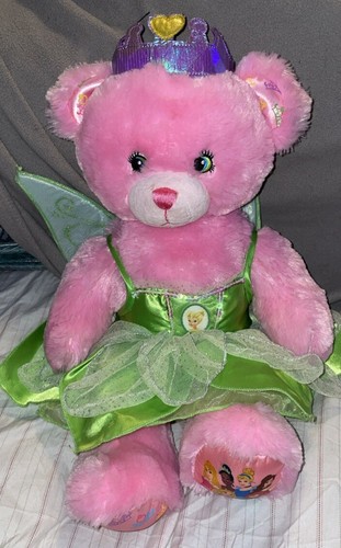 Disney Princess Pink Build-a-Bear with Tinkerbell Outfit & Purple Crown ...