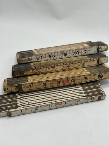 Vintage 4 Lufkin Red End Expandable Extendable Carpenter Yard Sticks ...