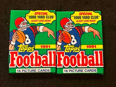 (2) 1991 TOPPS FOOTBALL TRADING CARDS SEALED PACK LOT | eBay