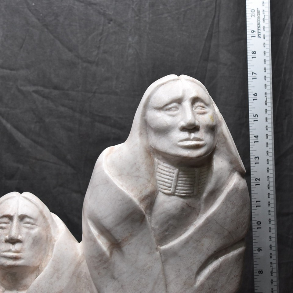 Two Arapahos Native American Stone Sculpture by Ted Creeping Bear Jr ...