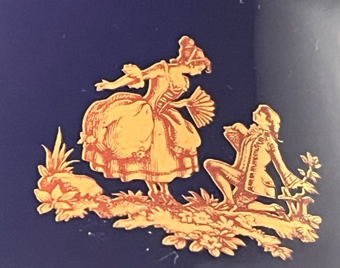 Limoges France Cobalt Blue Courting Couple Porcelain Bell w/ Gold Trim ...
