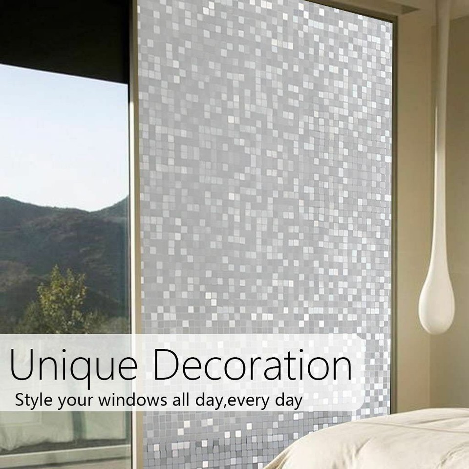 Privacy Window Glass Film Sticker Static Cling 3D Frosted Stained ...