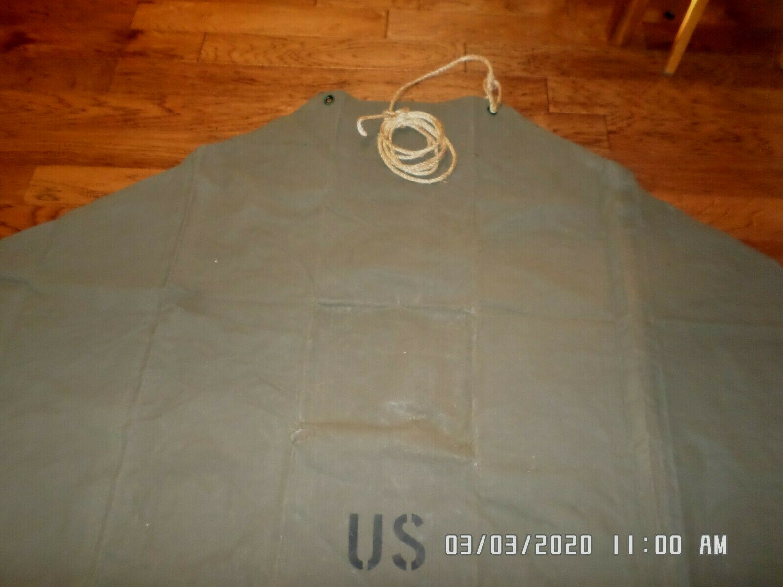 U.S ARMY CANVAS COVER GENERAL PURPOSE TENT COVER STORAGE TARP FLOOR ...