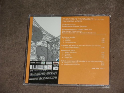 Christian Cannabich: Orchestral Works (CD, Feb-2008, Arte Nova Classics ...