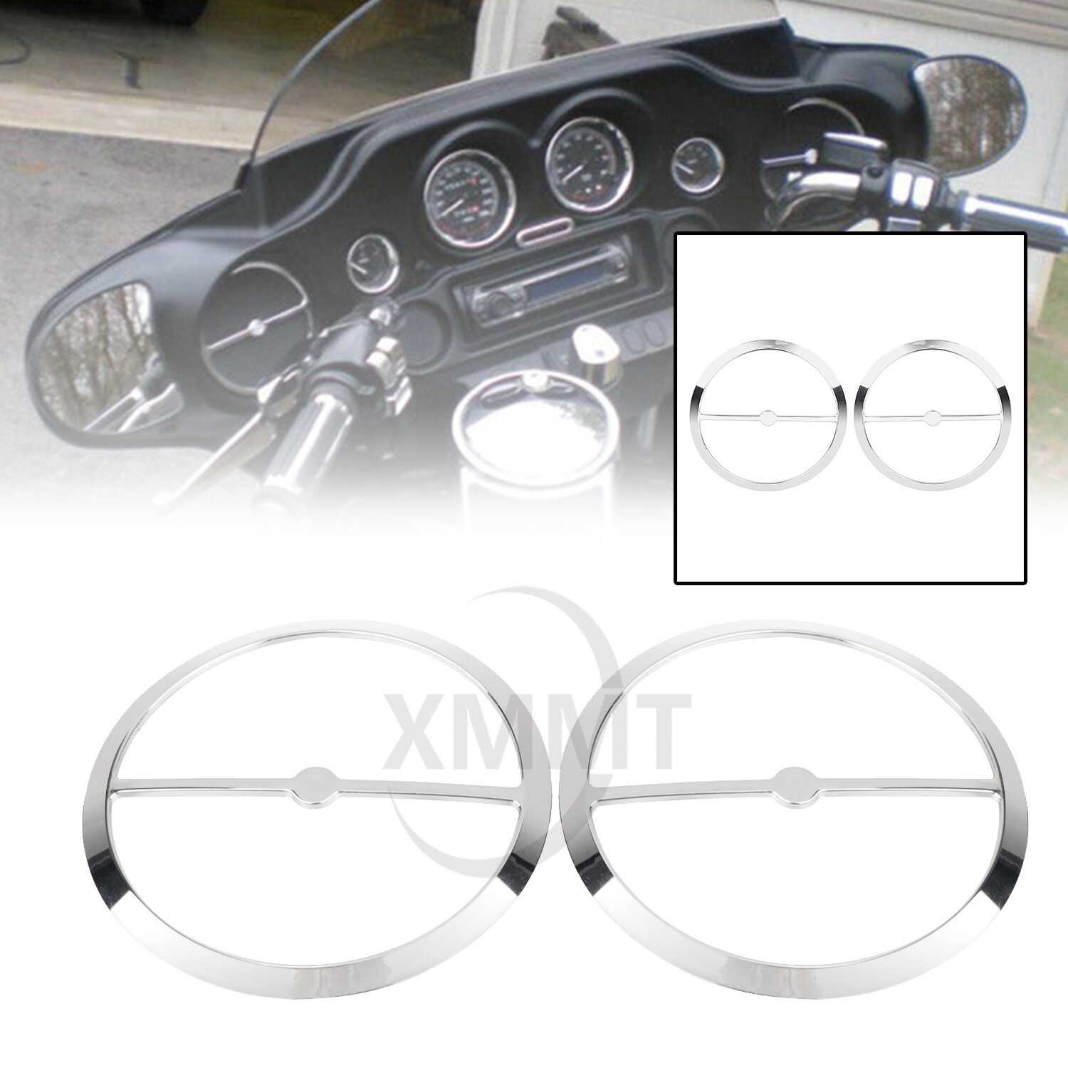 Chrome Speaker Inner Fairing Cover Trim Grill For Harley Electra Glide ...