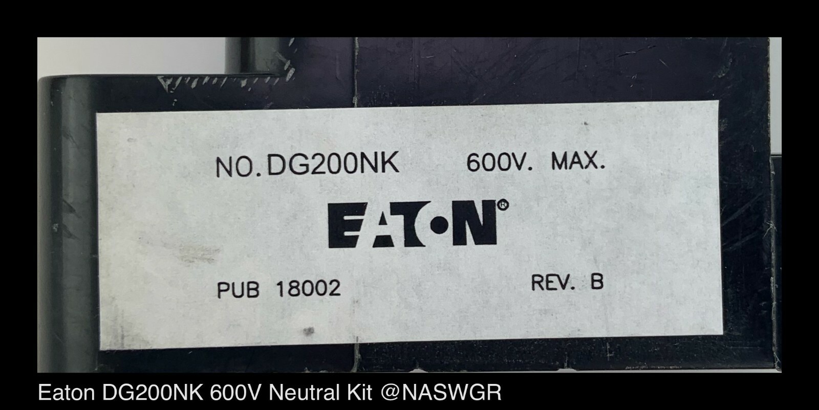 Eaton DG200NK Safety Switch Neutral Kit - 200 Amp - Unused | eBay