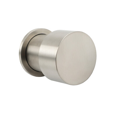 Brushed Nickel Bath Shower Mixer Round 1/4 Knob Hot Cold Tap Cartridge ...