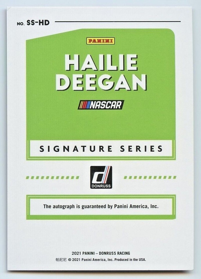 Hailie Deegan 2021 Donruss Signature Series AUTOGRAPH RED Parallel SP ...