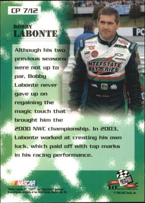 2003 Press Pass Optima Cool Persistence #CP7 Bobby Labonte Card | eBay