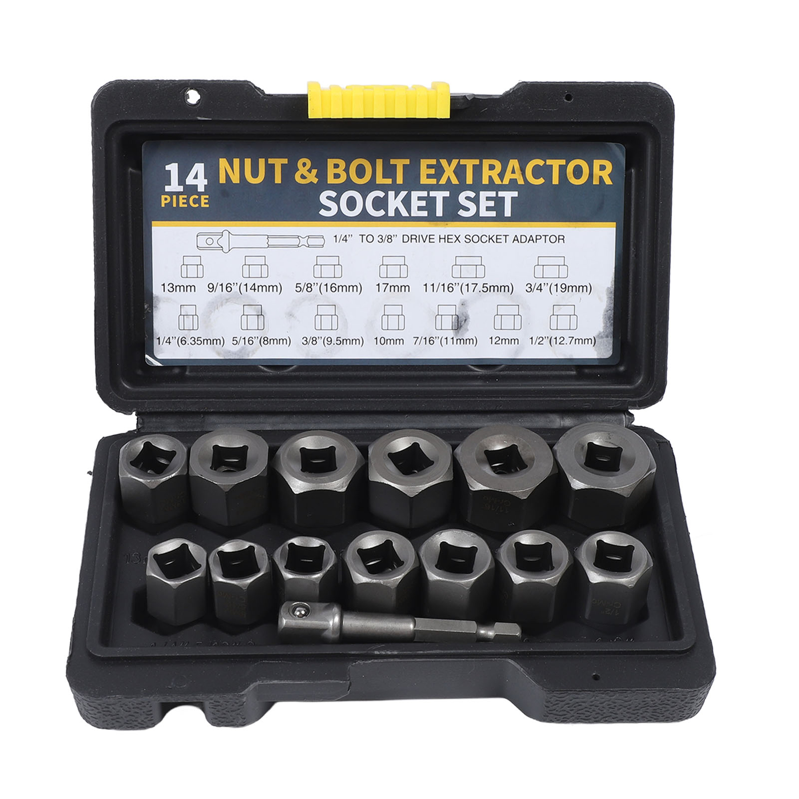 AGS 14PCS Bolt Nuts Extractor Socket Set Chrome Molybdenum Steel ...