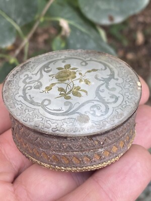 19th Century Candy Box Eglomisé Gold And Silver Color & Pink Circa 1830 ...
