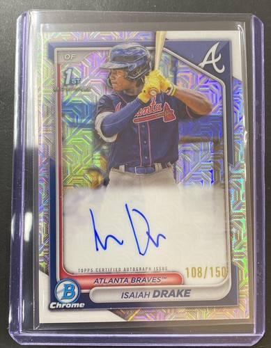 2024 Bowman Chrome Isaiah Drake 1st Choice Mojo Refractor Auto #d /150 ...