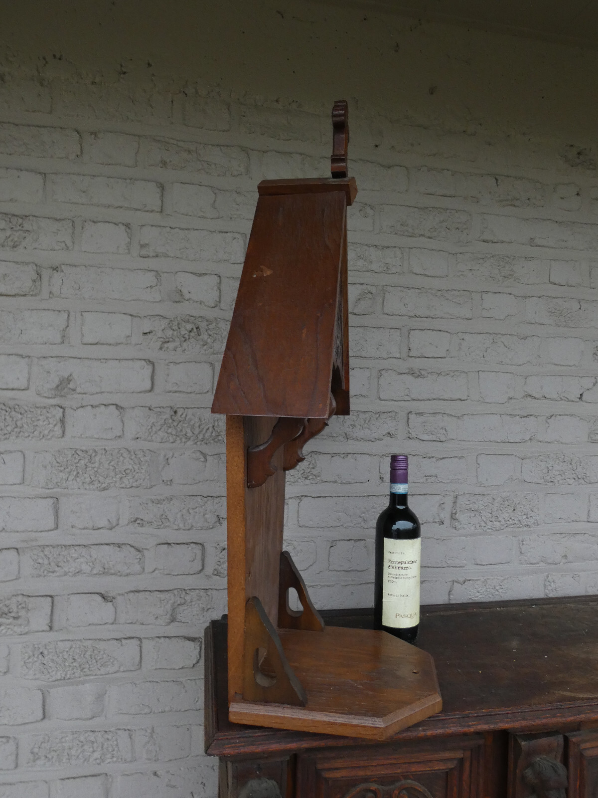 Antique Dutch Frisian wood carved Chapel niche for saint crucifix ...