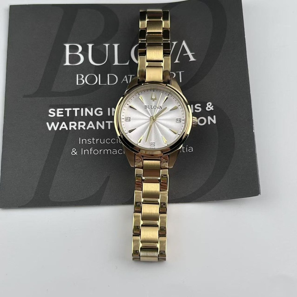 New Bulova Sutton White Diamond Dial Stainless Steel Women's Quartz ...