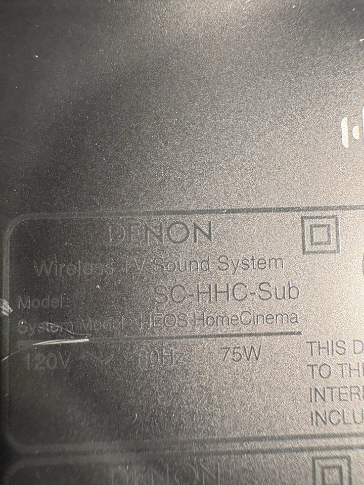 Denon HEOS Home cinema wireless subwoofer only model SC–HHC-Sub ...