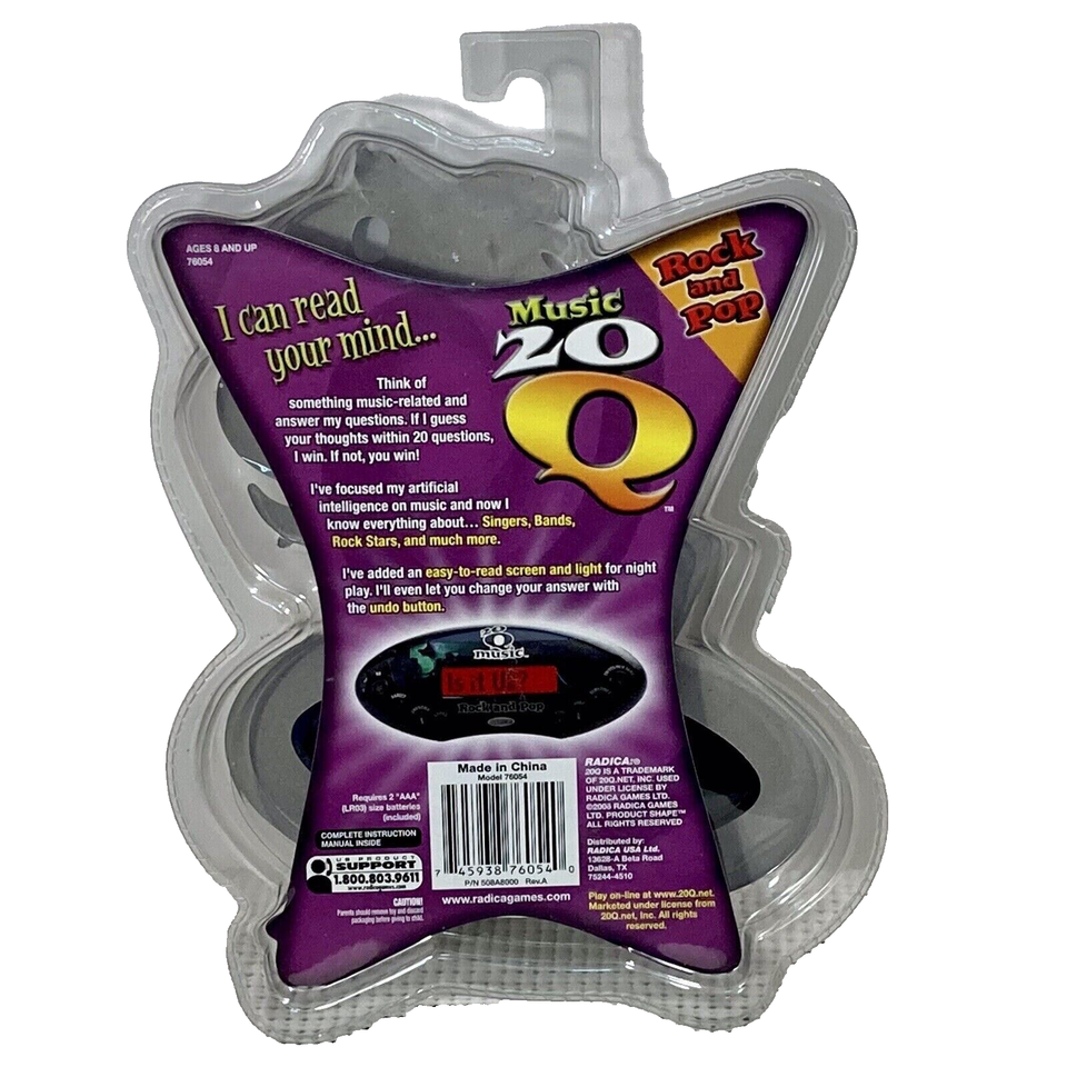 20 Questions MUSIC Rock And Pop 20Q Handheld Electronic Game NEW SEALED ...