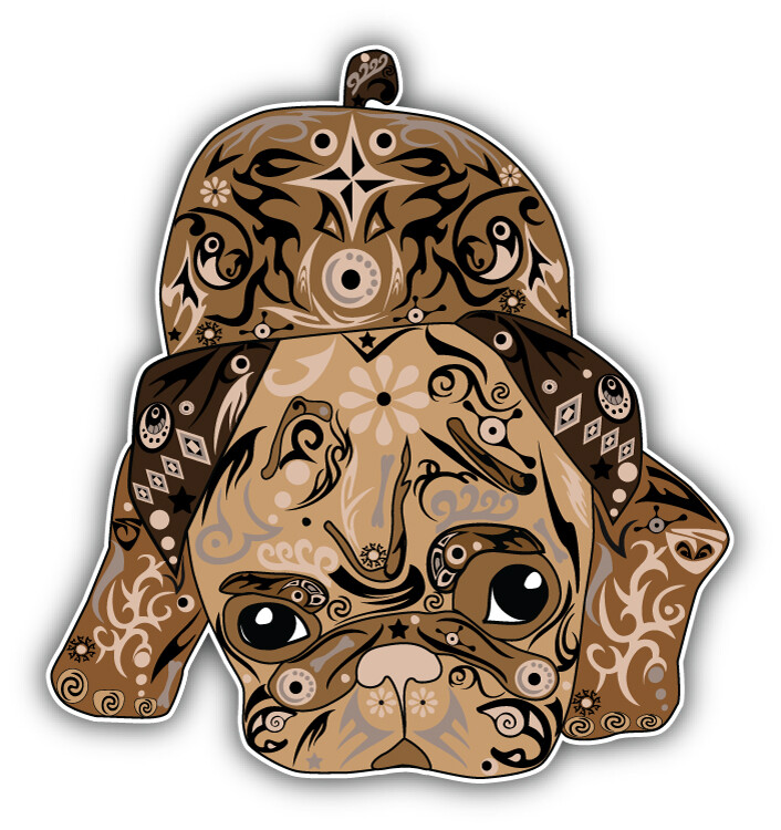 Patterned Pug Dog Puppy Car Bumper Sticker Decal | eBay