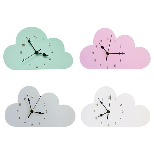 Nordic Cute Cloud Shape Wall Clock Monochrome For Children Kids Room ...