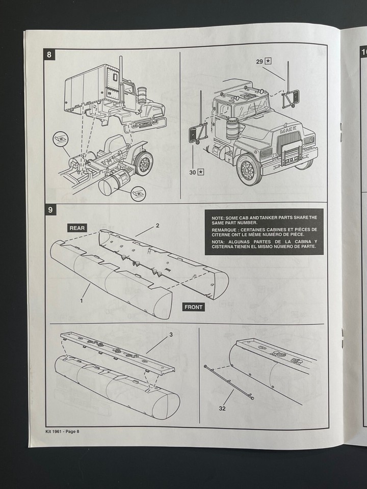 Monogram Mack Tanker Semi Truck - Original Model Kit Instruction Sheet ...