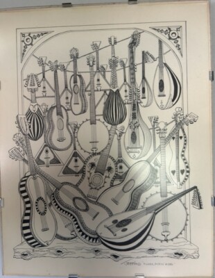 Signed & Titled Jeff Gold Art Print 1979 Finger Pickin' Good | eBay