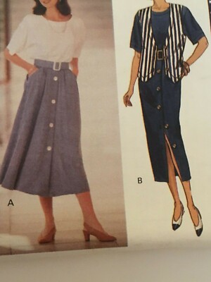 Butterick Sewing Pattern 6689 Leslie Fay Misses Dress & Vest Career ...