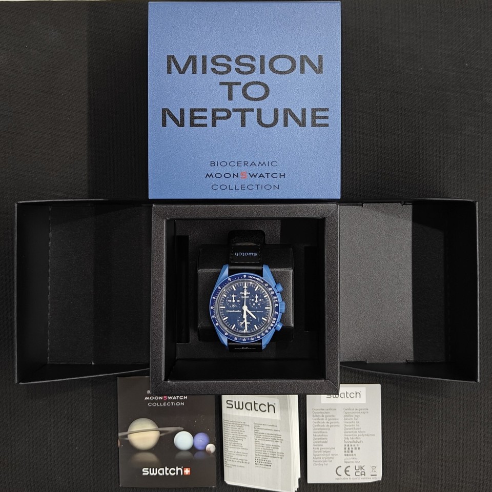 OMEGA x Swatch Bioceramic MoonSwatch Mission To Neptune Watch SO33N100 ...