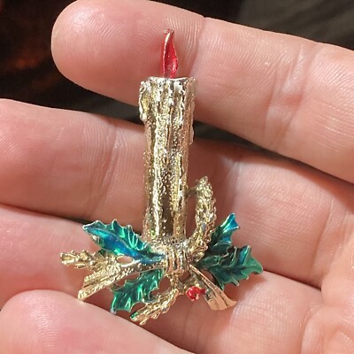 Burning Candle Brooch Lapel Pin Hat Jacket Vest EUC K479 | eBay