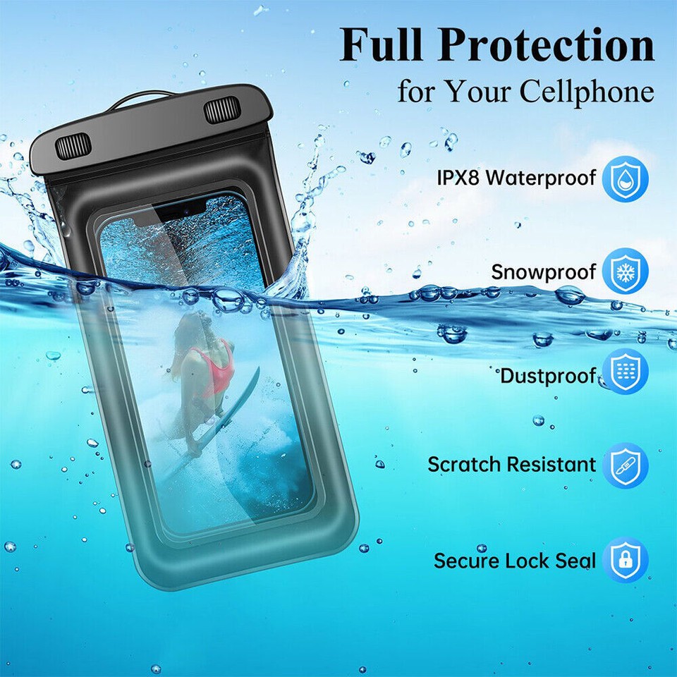 Universal Waterproof Cell Phone Pouch Floatable Underwater Case Dry Bag ...