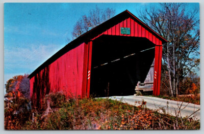 Postcard Edna Collins Covered Bridge Putnam County, IN B16 | eBay