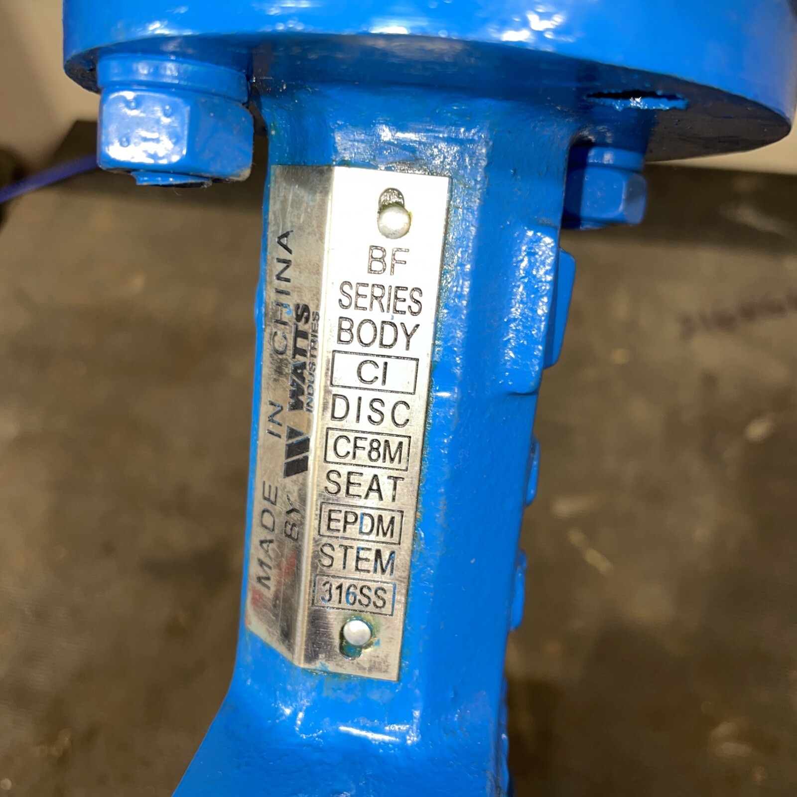 Watts BF Series Butterfly Shutoff Valve Body CI Disc CF8M Seat EPDM ...