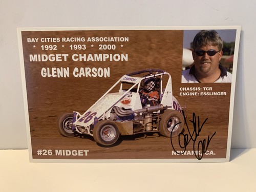 Autographed Glenn Carson Midget Racing Handout / Postcard | eBay