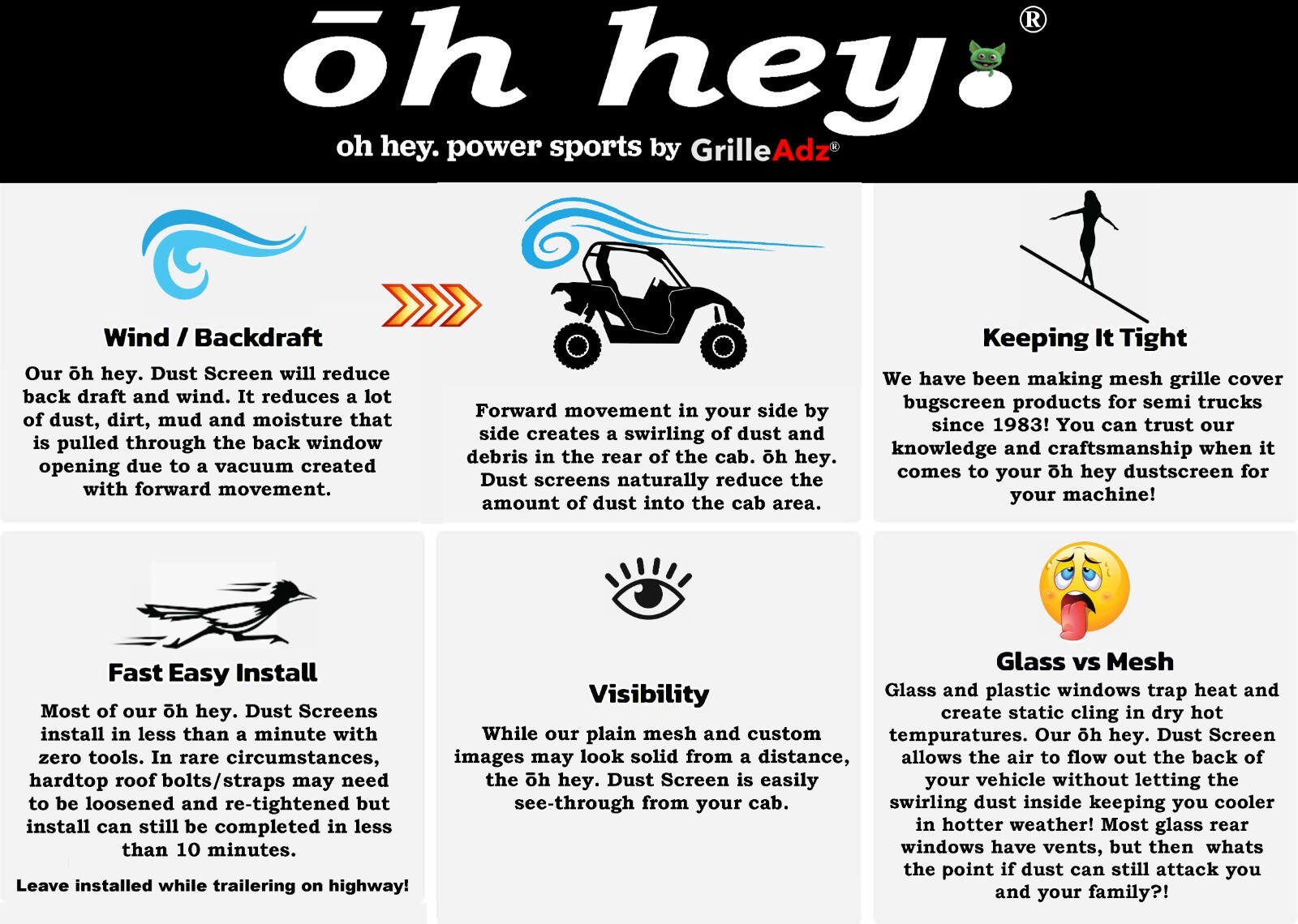 Kawasaki Teryx 2 Black Rear UTV Dust Screen By GrilleAdz® | eBay