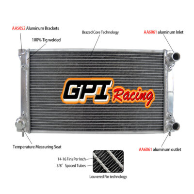 GPI ALUMINUM ALLOY RADIATOR FOR VW GOLF/RABBIT/SCIROCCO GTI MK1/2 8V ...