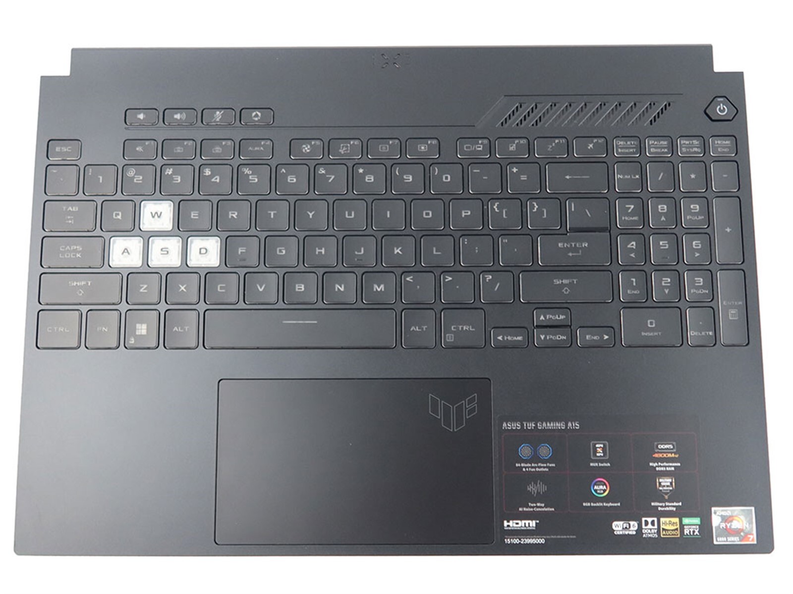 ASUS TUF GAMING F15 FA507R US KEYBOARD PALMREST TOUCHPAD ASSEMBLY ...