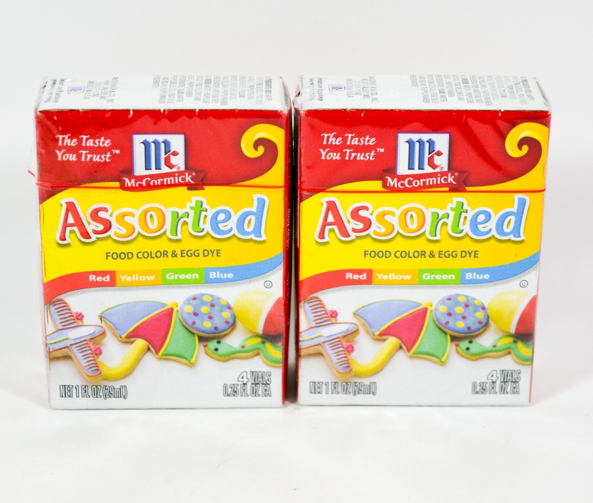 Mccormick Food Coloring Lot Of 2 McCormick Assorted Food Coloring Egg