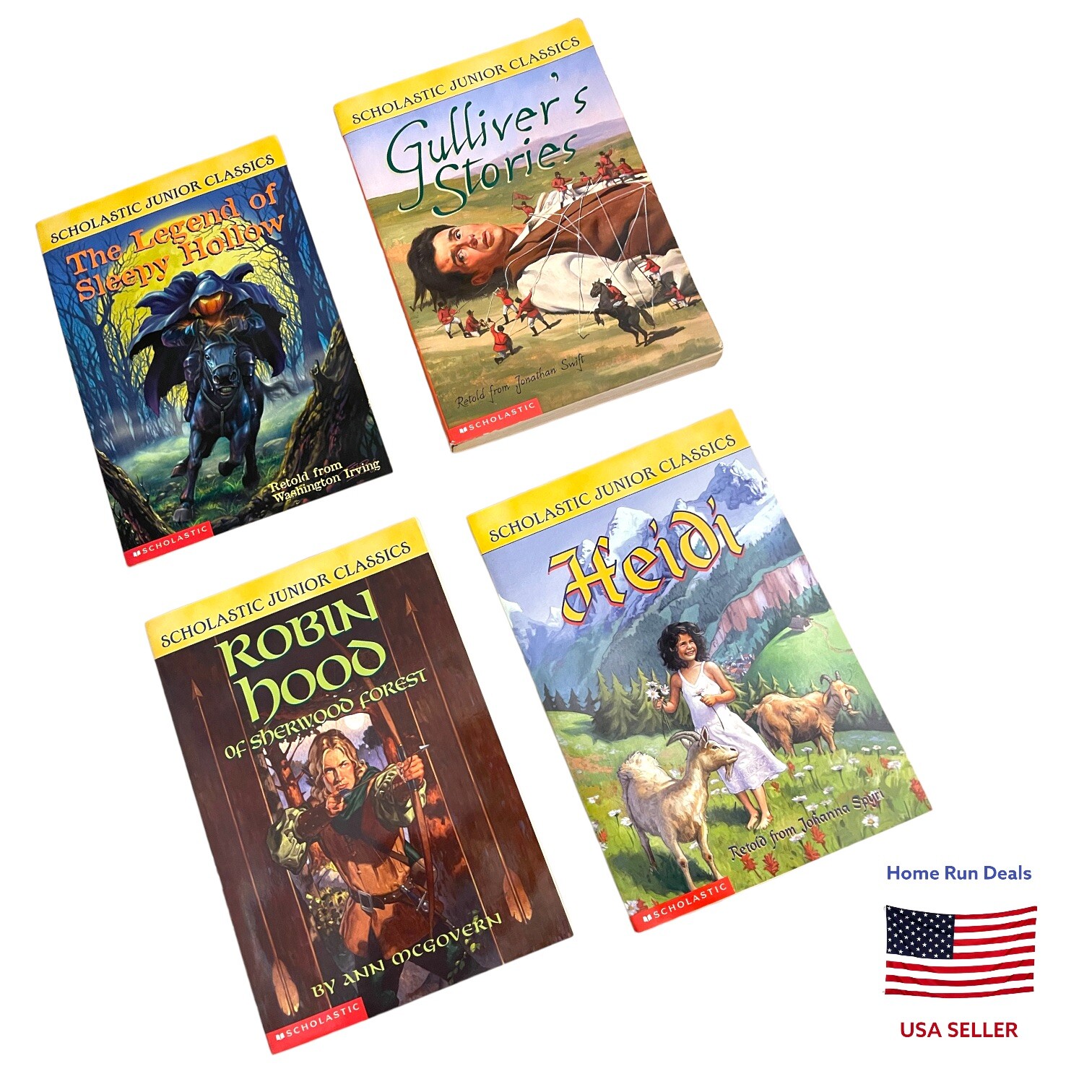 Scholastic JR Classic book lot Of 4 Books Teen Reads Robin Hood ...