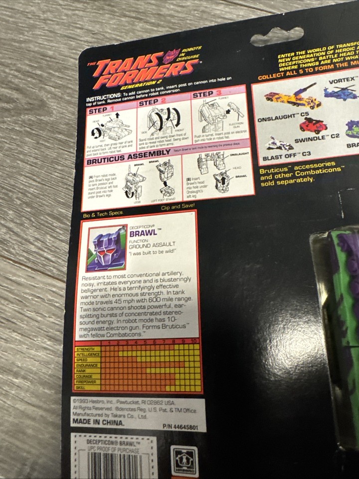 Vintage 1993 G2 Transformers MOC Brawl - Combaticons Bruticus Hasbro | eBay